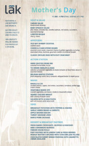 Food & Beverage Menu | Columbia Fining Dining | lāk